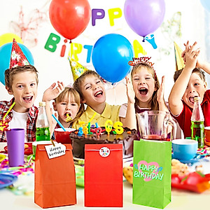 Yasashii 24PCS Kraft Gift Bags, 8 Colored Small Paper Treat Bags Party Favor Bags goodie bags For Birthday, Christmas, Party, Wedding, Baby Shower, Gifts, Lunch, Sweets, Goodies …