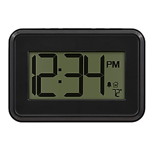 La Crosse Technology 513-113 Digital Wall Clock with Temperature & Countdown Timer, Black