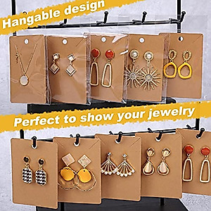 ovsor 500 Pcs Earring Cards - Earring holder Cards with 500 Pcs Bags, Earring Display Cards for Earrings Necklace Display and Jewelry Packaging