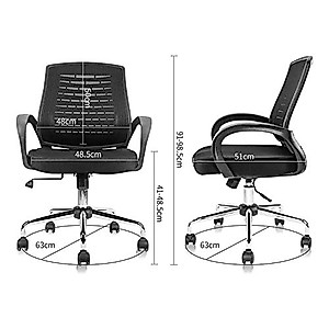 BZLSFHZ Ergonomic Swivel Black Mesh Computer Chair Flip Up Arms with Lumbar Support Adjustable Height Task Chair