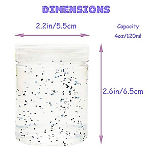 20 Pack 4oz Empty Clear Slime Containers,Round Plastic Cosmetic Jars with Lids,Transparent Storage Containers for Cosmetics,Lotions,Butters,Slime Making and Food Storage