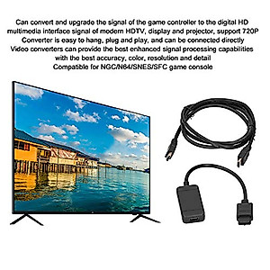 DAKR Game Console Adapter Cable, 720P Video Format Plug and Play Game Console Converter Cable for Home