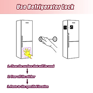 2 Pcs Refrigerator Lock, Fridge Locks for Kids, Cabinet Locks with Keys, Mini Fridge Locks for Kids, Used in Refrigerator Door, Cabinets, Drawers, Toilet Seat (Black Square-2 Pack)