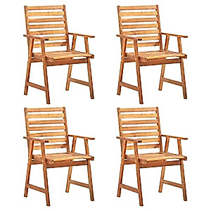 Camerina 5 Piece Patio Dining Set Outdoor Dining Table Set Patio Table and Chairs Set Outdoor Patio Dining Set Solid Wood Acacia 3087136