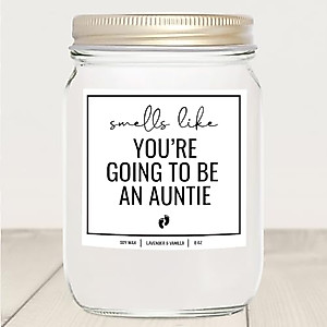 YouNique Designs Pregnancy Announcement for Aunt, Sister, Auntie 8 oz Candle - Aunt Pregnancy Announcement Gift - Smells Like Youre Going to be an Aunt Candle - New Aunt Gifts (Lavender & Vanilla)