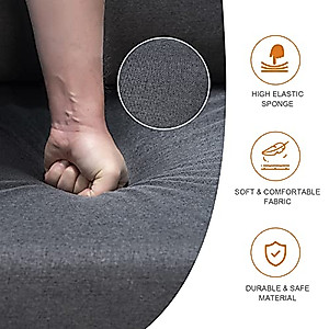 Loveseat Sofa Couches for Living Room 59", Modern Linen Fabric Couch, Small Sofas with 2 Pillow, 2-Seat Upholstered Love Seats for Living Room, Bedroom, Apartment, Small Spaces, Dark Gray