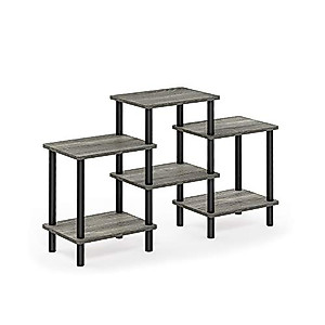 Furinno Turn-N-Tube DIY Multipurpose Combination Rack, French Oak Grey/Black