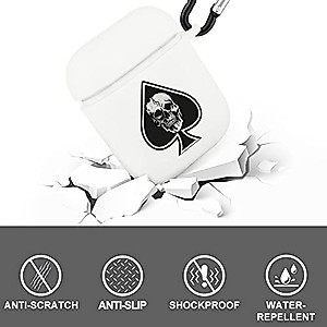 Skull Ace of Spades TPU Earbuds Case Cover Bluetooth Headset Soft Shell Charging Case for AirPods 1&2