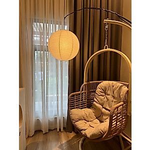 Henjjras White Round paper lamp shade 50cm(19Inch) Chinses Lantern Pendant Lamp Shade,Large Foldable Lampshade