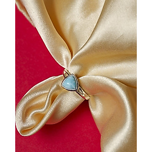 YoTreasure Natural Larimar Ring Solid 925 Sterling Silver Jewelry Gifts For Women