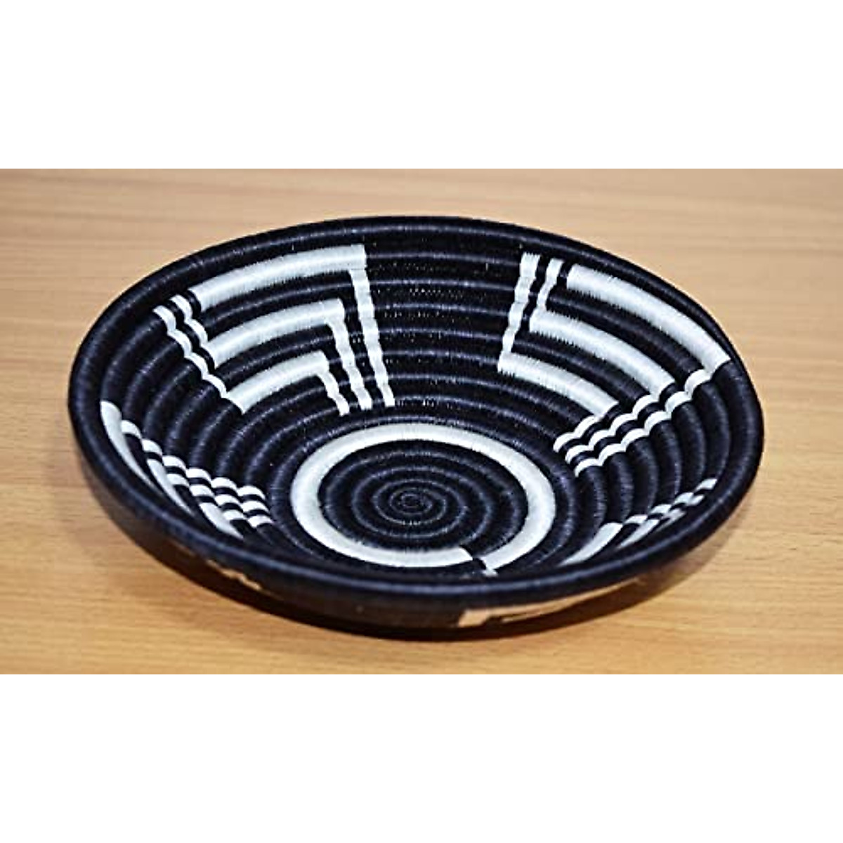 Hand Woven African Basket - Small - 8 Inches Sisal & Sweetgrass Basket - Woven Bowl - Handmade in Rwanda, SRB131