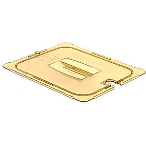 Carlisle FoodService Products 10431U13 StorPlus High Heat Universal Handled Food Pan Lid, Half Size, Amber
