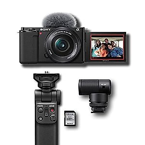 Sony Alpha ZV-E10 - APS-C Interchangeable Lens Mirrorless Vlog Camera Kit & Content Creator Kit