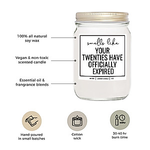 YouNique Designs 30th Birthday Candle Gifts for Women Men, 8 Oz, 30th Birthday Gifts for Her Him, Dirty Thirty 30 Year Old Birthday Gifts, Happy Birthday for Turning 30 (Lavender & Vanilla)