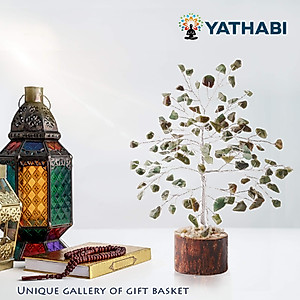 YATHABI Green Aventurine - Crystal Tree for Positive Energy - Chakra Money Tree - Green Adventurine Stone - Chakra Tree - Crystals for Luck - Crystal Bonsai Tree - Crystal Gift