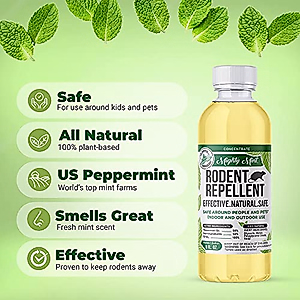 Mighty Mint 8 oz Peppermint Rodent Repellent Concentrate - Makes 1 Gallon - Natural Spray for Rats, Mice, and More