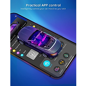 Govee Car LED Lights, Smart Interior Lights with App Control, RGB Inside Car Lights with DIY Mode and Music Mode, 2 Lines Design for Cars with Car Charger, DC 12V