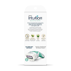 Schick Intuition Razors for Women with Sensitive Skin | 1 Razor & 2 Intuition Razor Blades Refill with Organic Aloe