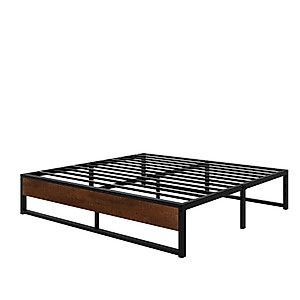 Allewie King Size 14 Inch Metal Platform Bed Frame, Mattress Foundation with Metal Slats Support, No Box Spring Needed, Easy Assembly, Black