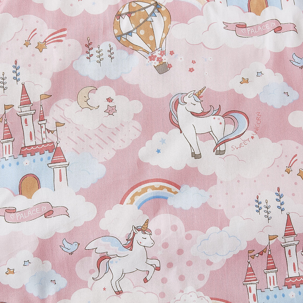 Brandream Baby Girl Pink Unicorn Nursery Bedding Princess Crib Bedding Set with Rainbow Cloud Printed Christmas Baby Bedding 100% Cotton