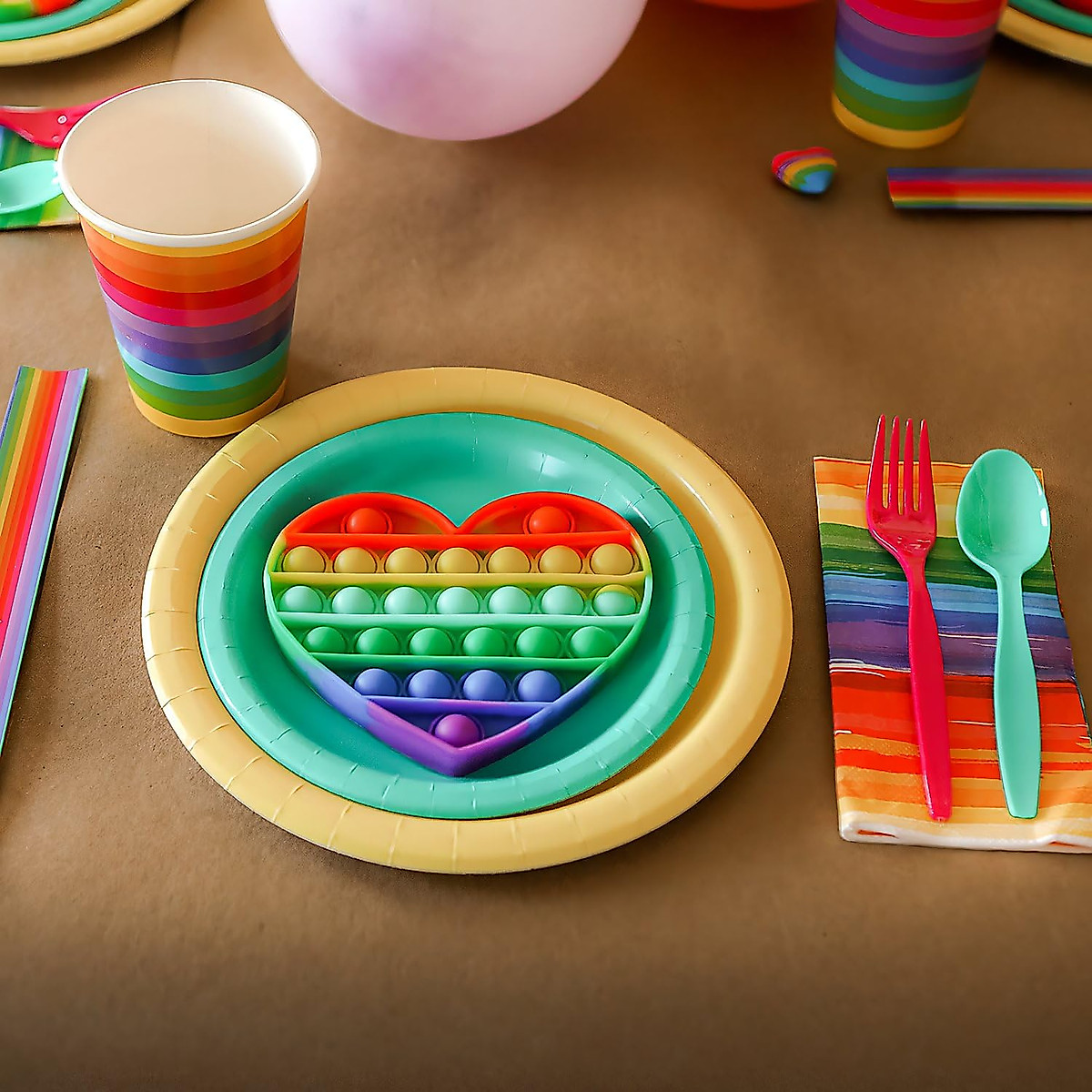 Fun Express - Rainbow 12oz Cups for Birthday - Party Supplies - Licensed Tableware - Licensed Cups - Birthday - 8 Pieces