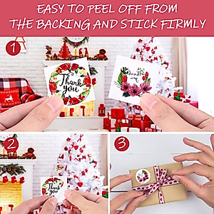 800 Pcs Round Floral Thank You Stickers Roll, 8 Different Design, 1 Inch Thank You for Your Business Stickers for Wedding, Bakeries, Handmade Goods, Small Business Owners, Party