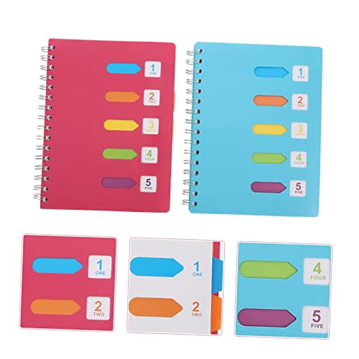 MAGICLULU 2pcs Notebook Digital Notepad Paper Notebook A5 Journal A5 Graffiti Notebook A5 Spiral Journal Daily Planner Book Paper Journal Books Portable Handbooks Simple Writing Books Work