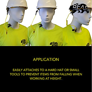 BearTOOLS Micro Coil Elastic Lanyard, Max Load 0.9kg 50cm Dual Attachment | Tool Lanyard for Small Tools, Helmets | Coil Lanyard, Hardhat Accessory | Used in Construction & Work Sites (1-Pack)