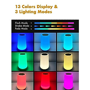 TLAOTNIY Dimmable Night Light Lamp, 𝘾𝙤𝙡𝙤𝙧 𝘾𝙝𝙖𝙣𝙜𝙞𝙣𝙜 𝘽𝙚𝙙𝙨𝙞𝙙𝙚 𝙉𝙞𝙜𝙝𝙩 𝙇𝙞𝙜𝙝𝙩𝙨 for Kids, Touch Sensor Control Table Light Lamp for Bedroom with Rechargeable Battery -Remote