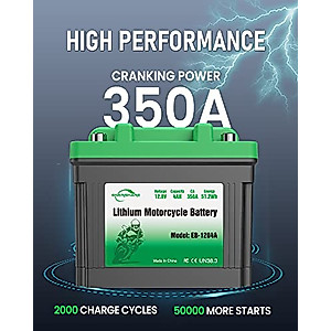 ENERSHARE Lithium Motorcycle Battery, 12V 400A Replaces YTX9-BS Lightweight Powersport Battery,for Motorcycle, ATV, Scooter, Dirt Bike, Snowmobile, Personal Watercraft, Lawn Mower