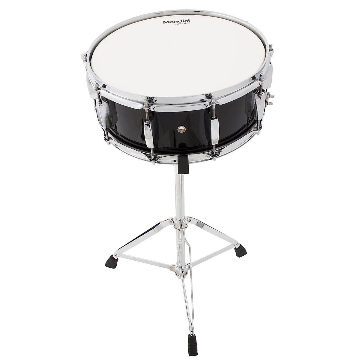 Mendini Student Snare Drum Set with Gig Bag, Sticks, Stand and Practice Pad Kit, Black, MSN-1455P-BK