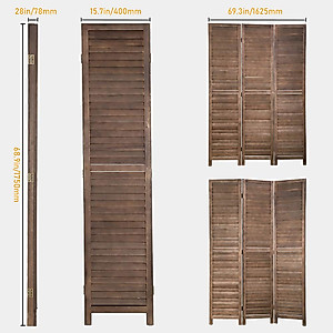 Room Dividers and Folding Privacy Screens, 3 Panel 69 Inch Tall Portable Room Seperating Divider, Handwork Solid Wood Room Divider Wall, Room Partitions and Dividers Freestanding for Home Office