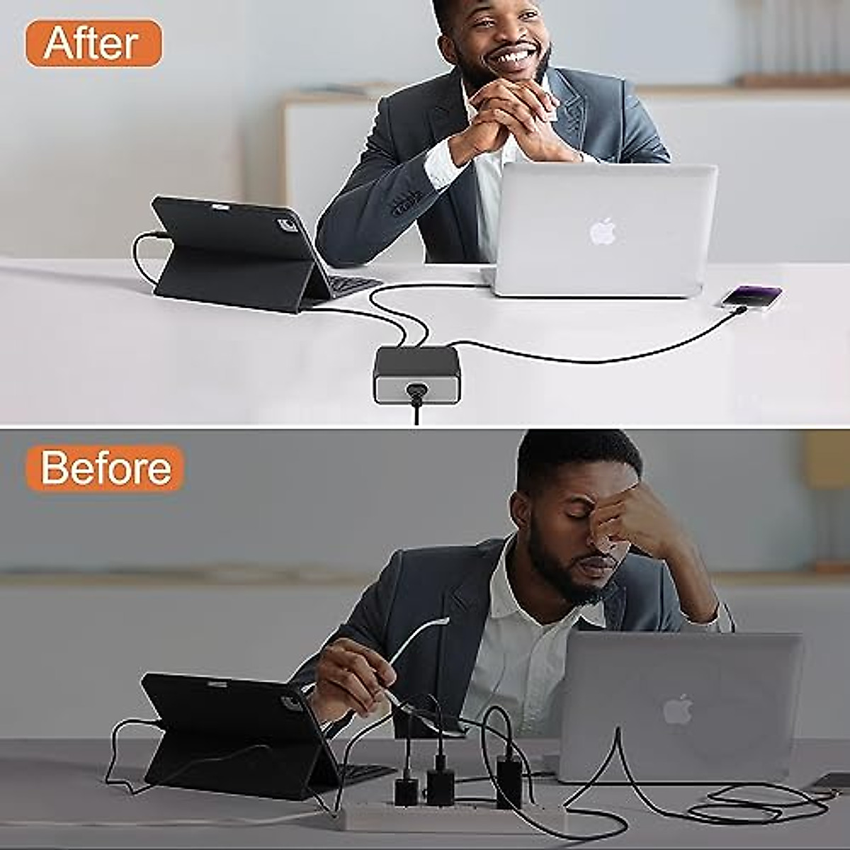 USB C Charger Block, 220W 7-Port Desktop Charging Station, 65W Laptop Charger Compatible with MacBook Pro/Air,iPad Series,iPhone 14 13 12 Pro Max Samsung Galaxy Note