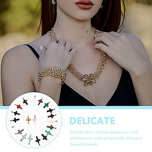 VILLCASE 20pcs Beads for Bracelets Jewels for Crafts Bracelet Kit Beads Bracelets Beads Natural Gemstone Beads Cross Pendant Gem Beads Cross Bead Charms Natural Stone Necklace Cross Beads