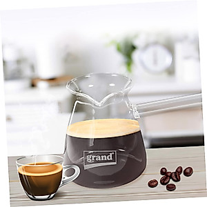 IMIKEYA Turkish Coffee Pot 450ml Espresso Shot Glass with Handle Tearoom Side Handle Glass Teapot Kettle Stovetop Tea Maker Greek Arabic Coffee Maker Milk Warmer with Spout Transparent