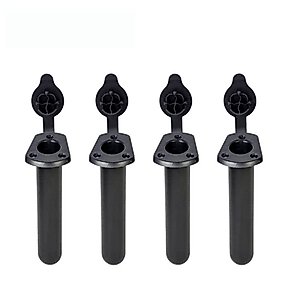 4 Pieces Nylon Fishing Tackle Accessory Tool Fishing Rod Holder Tackle with Cap Cover Gasket for Kayak Boat Canoe