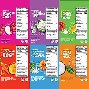 Lil’ Gourmets Organic & Fresh Veggie-Rich Baby Food, Clean Label Project Purity Award Winner, For 6+ Months, 3.5oz Pouch. Ships Chilled to Your Door (Variety Pack of 12)