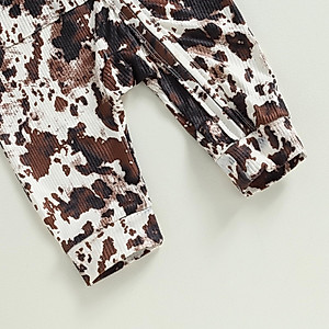 FIOMVA Western Baby Boy Jumpsuit Newborn Fall Long Sleeve Romper With Zipper Infant Cowboy Country One Piece Clothes (C Cowboy Brown, 6-12 Months)