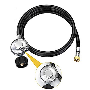 WADEO 6FT Propane Regulator Hose with 90 Degree Elbow Adapter for Blackstone 17" and 22" Table Grill and Most LP Gas Grill with 3/8'' Connect Fitting