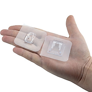 IFAMIO 30 Pack Double Sided Adhesive Wall Hooks Self-Adhesive Nail Free No Damage Multi-Purpose Hooks Clear Picture Hanging Sticky Wall Hooks for Bathroom Kitchen Office Hanging