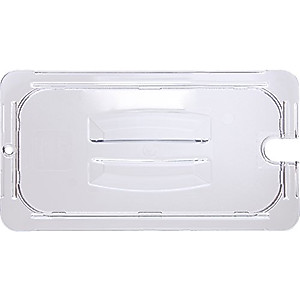 Carlisle FoodService Products 10271U07 StorPlus Third Size Polycarbonate Universal Handled Notched Food Pan Lid, Clear