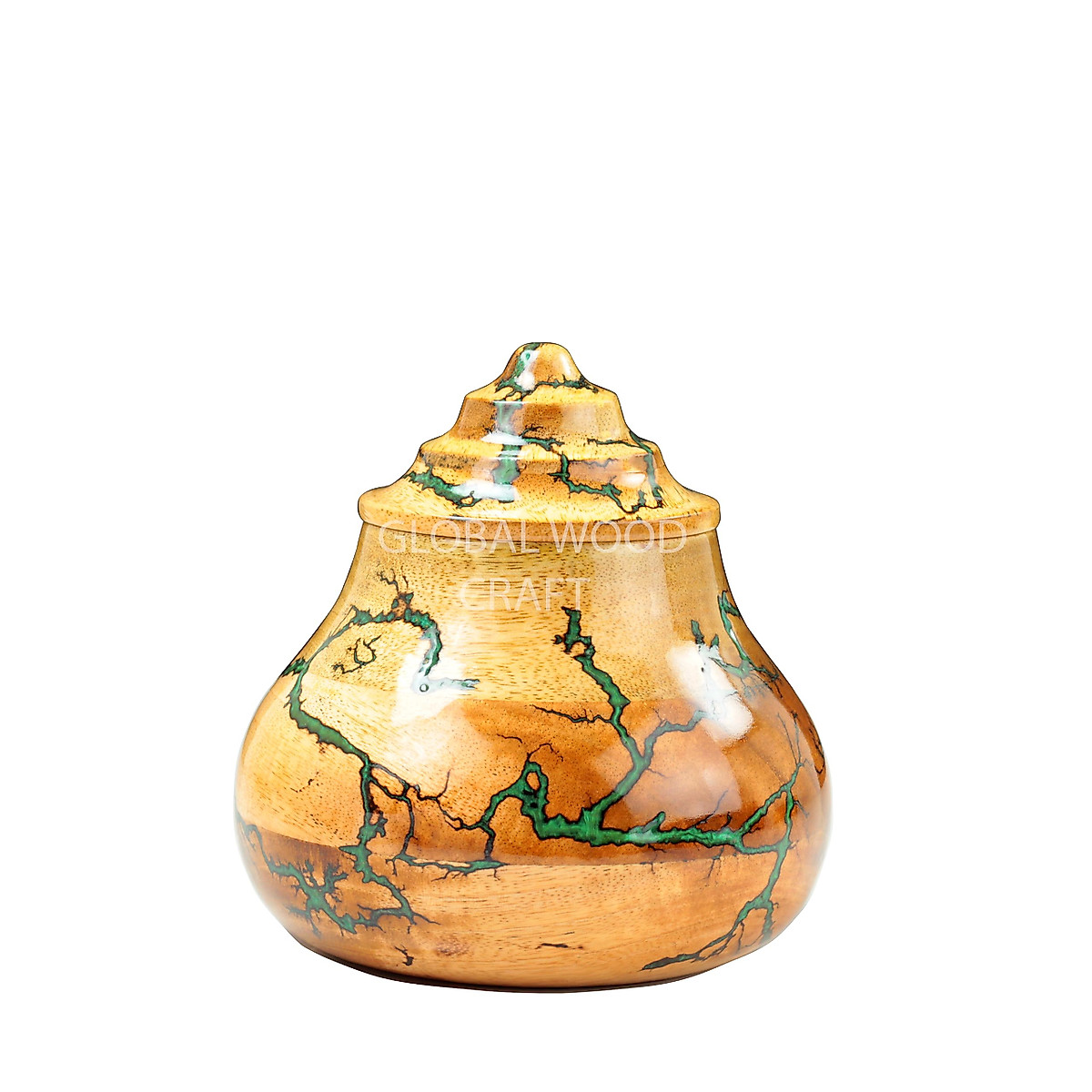 Mango Wood With Risin Unique Urn | for Human Ashes Medium Wooden Urn For Cremation Adult Urn Box | Male & Female Ashes Fractal Burning Turn Wood Funeral Pet - Beautiful Threade lid Container and jar