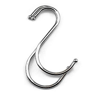 LQJ Pro S Hooks (Size Medium and Large) Closet Hooks No Scrach 16 Pack Heavy Duty Metal Rustproof Sturdy Versatile Hooks for Hanging Jeans Pots Pans Kitchen Utensils from Wire Shelving or Pot Rack