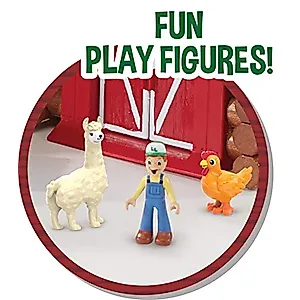 LINCOLN LOGS – Fun On The Farm - 102 Parts - Real Wood Logs - Ages 3+ - Best Retro Building Gift Set for Boys/Girls – Creative Construction Engineering – Top Blocks Game Kit - Preschool Education Toy