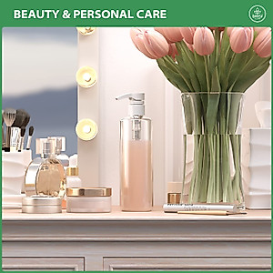 Bar5F 16-Ounce Emoty Plastic Shampoo and Conditioner Pump Bottles, BPA-Free, Crystal-Clear, Ideal for Lotion, Body Wash, Cream, Liquid Soap, Shower, Guest Room, 3-Pack