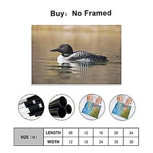 RCCER Common Loon Canvas Poster Bedroom Decor Sports Landscape Office Room Decor Gift,Canvas Poster Wall Art Decor Print Picture Paintings for Living Room Bedroom Decoration 08x12inch(20x30cm)