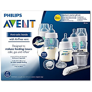 Philips Avent Anti-Colic Baby Bottle with AirFree Vent Beginner Gift Set Clear, SCD394/02
