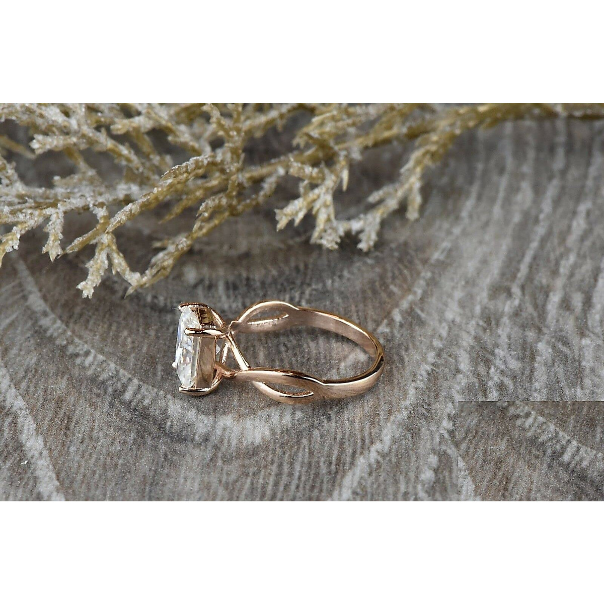 BeBold 1ct Radiant Cut Moissanite Engagement Ring for Women Rose Gold Plated Infinity Solitaire