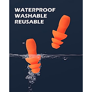 12 Pairs Corded Silicone Ear Plugs - Individually Wrapped - Reusable Noise Cancelling Earplugs for Hearing Protection - Shooting Range Noise Reduction, Construction Work, Hunting Ear Protection