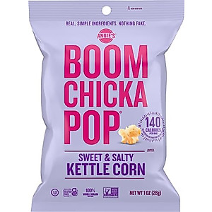 Angie's BOOMCHICKAPOP Sweet & Salty Kettle Corn Popcorn, 1 oz. (Pack of 24)